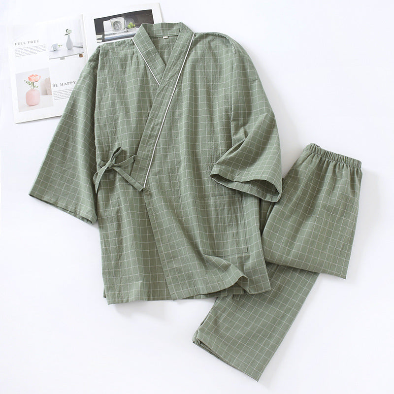 Checked Japanese Pajamas Set | Zen Breaker