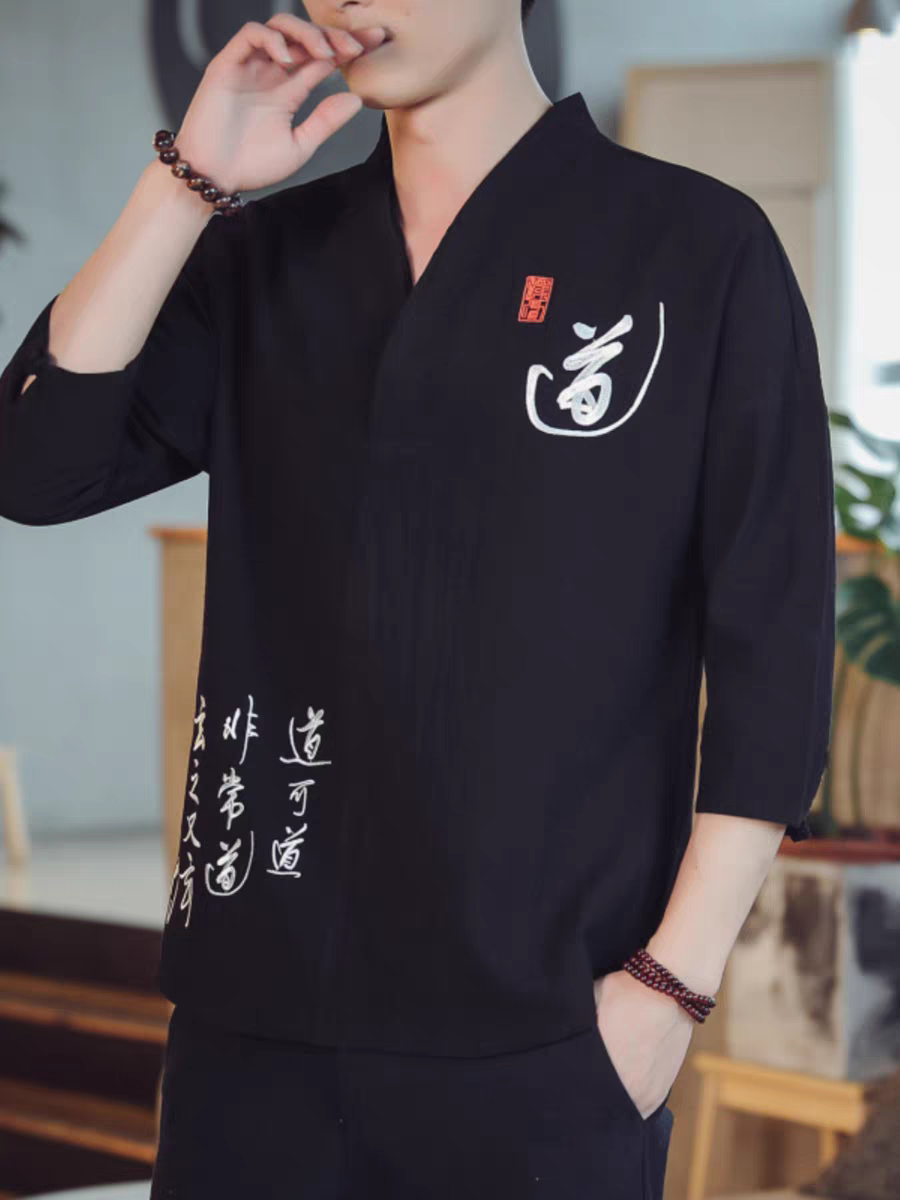 Dao Embroidered Linen Shirt | Zen Breaker