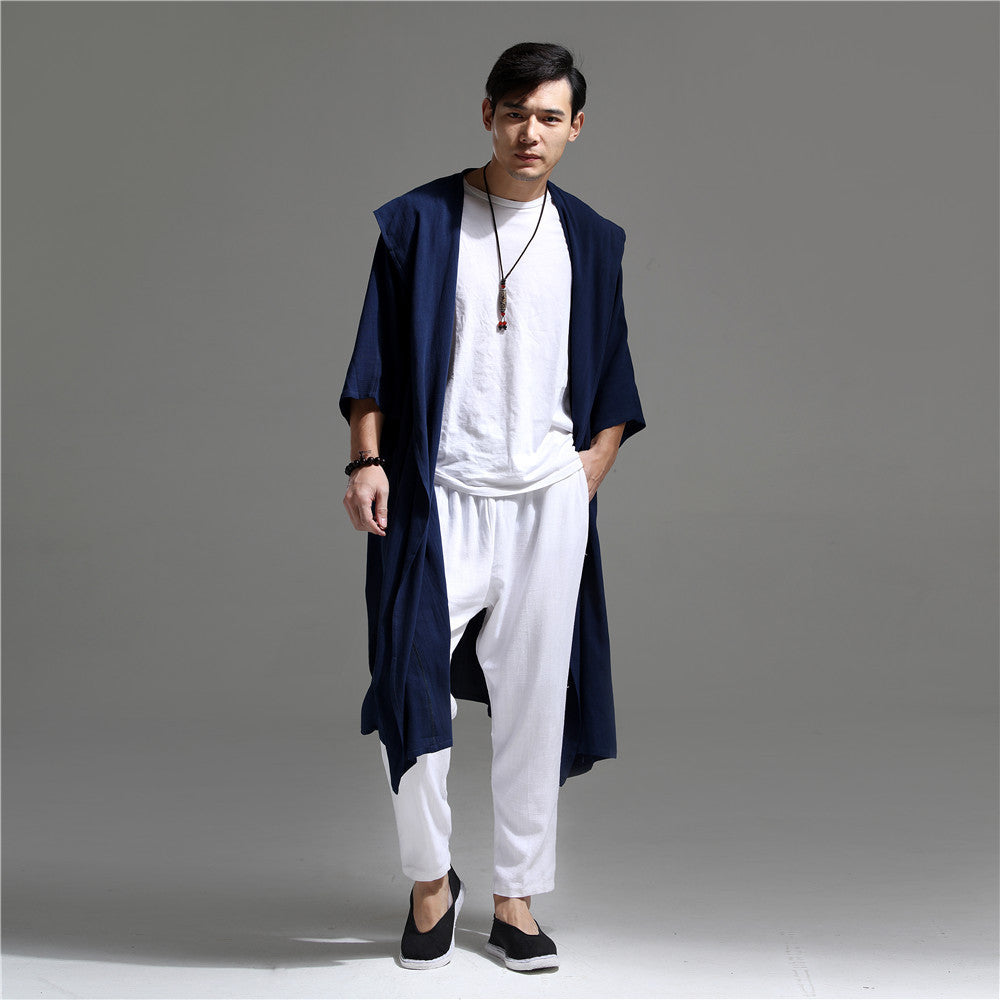 Linen-Blend Hooded Batwing Zen Cardigan | Zen Breaker
