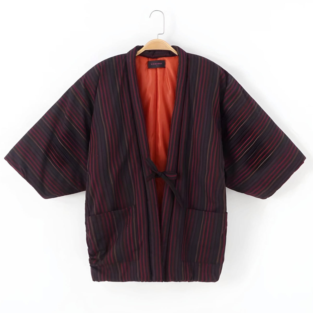 Burgundy Quilted Cotton Hanten Winter Coat | Zen Breaker