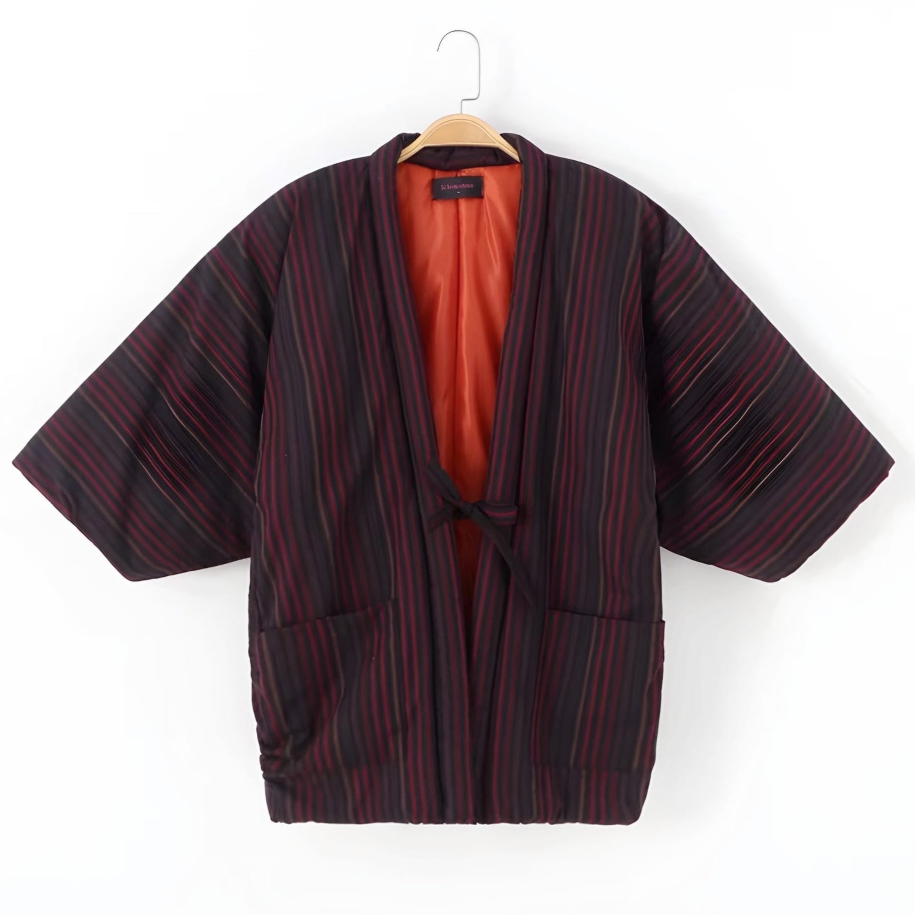 Burgundy Quilted Cotton Hanten Winter Coat | Zen Breaker