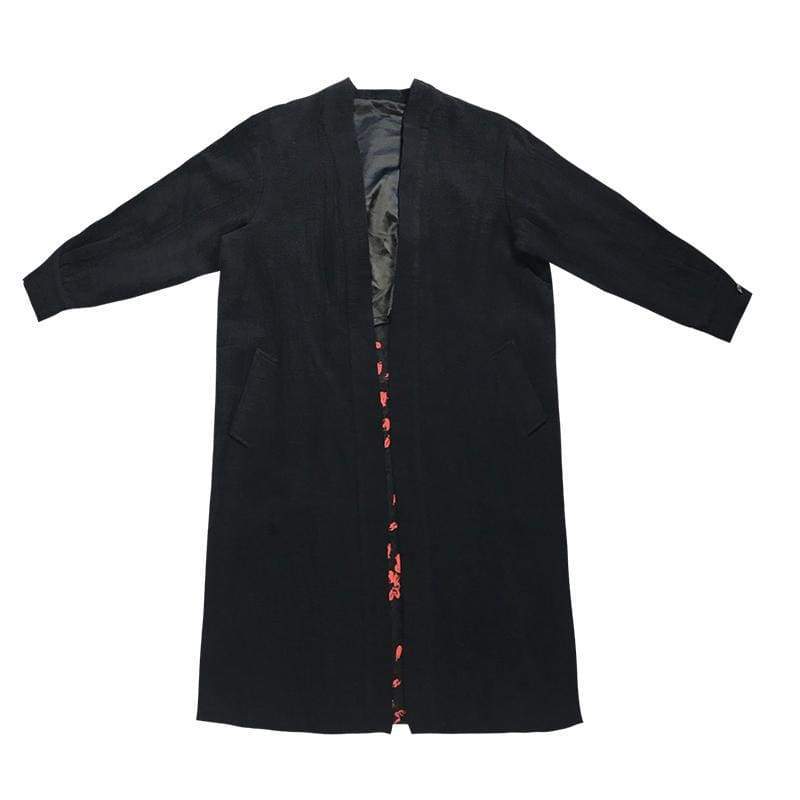 Handmade Gothic Red Floral Patchwork Long Coat | Zen Breaker