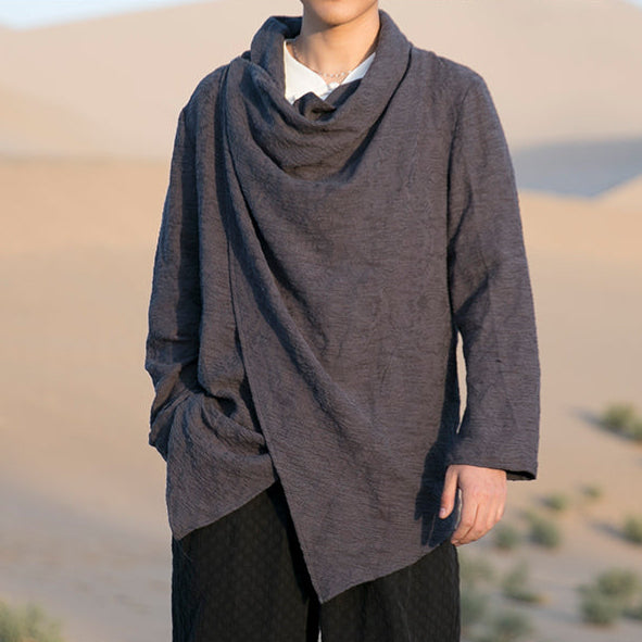 Zen Drape Cotton-Linen Overcoat | Zen Breaker