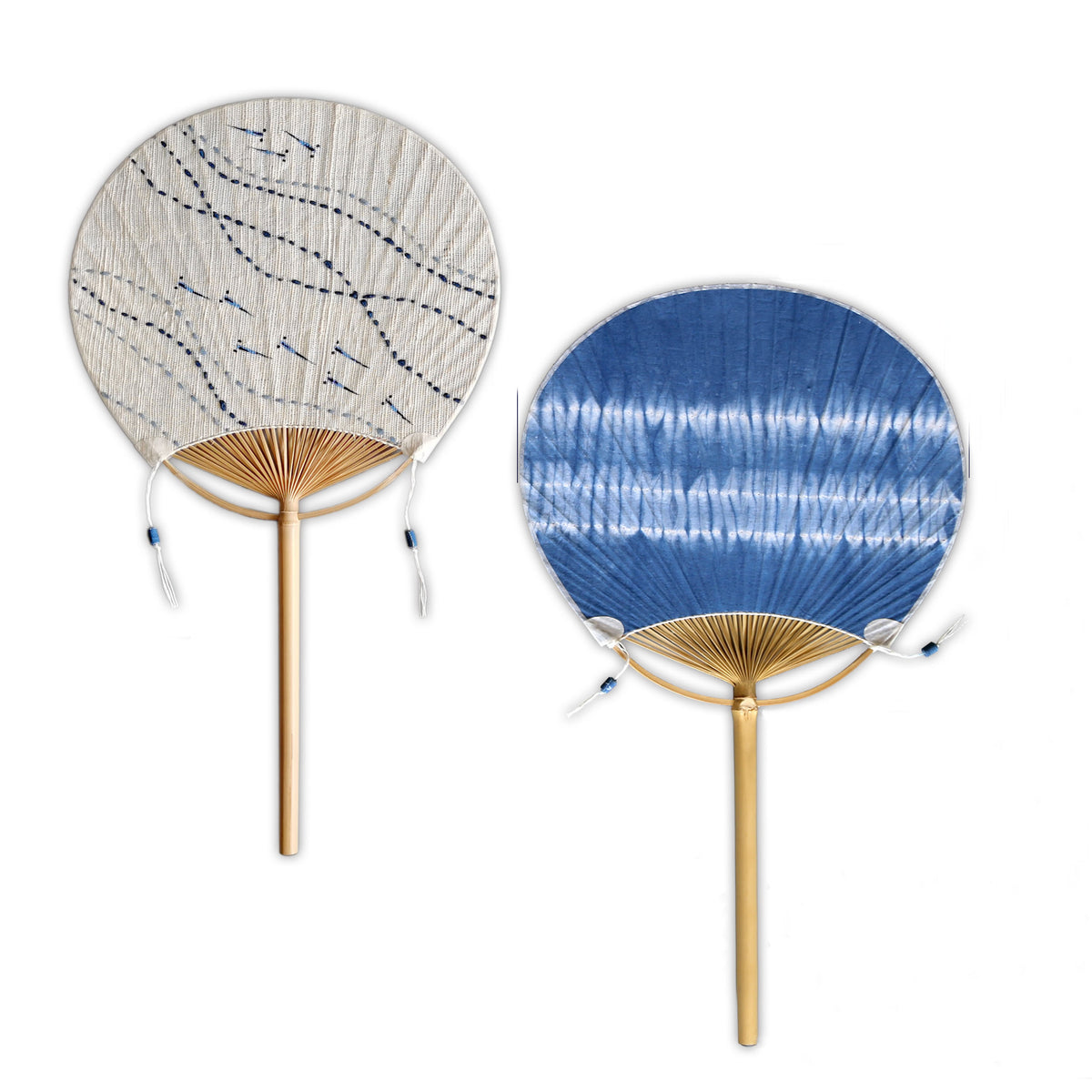 Indigo Paddle Hand Fan 【Blue Fish】 | Zen Breaker